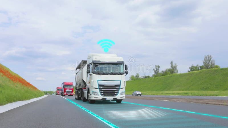 Smart Delivery. Truck Concept with Artificial Intelligence Stock ...