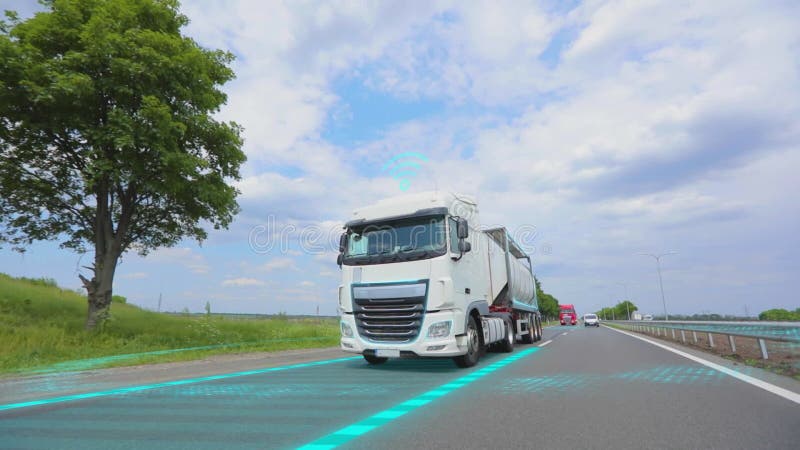 Smart Delivery. Truck Concept with Artificial Intelligence Stock Video ...