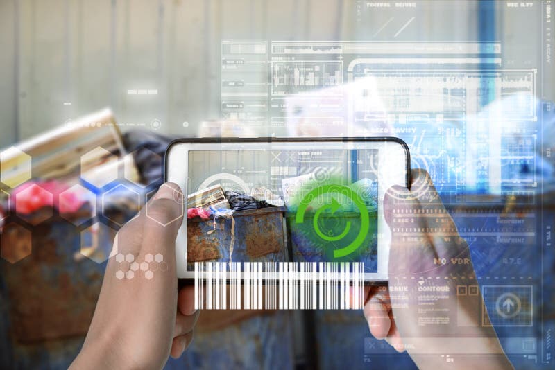 Smart Device Augmented Reality VR Virtual HUD Stock Photo - Image of ...