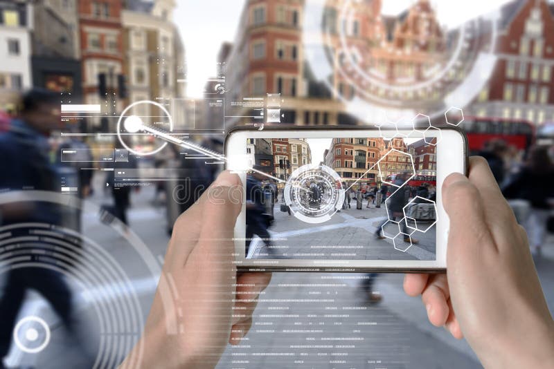 Smart Device Augmented Reality VR Virtual Overlay Stock Photo - Image ...