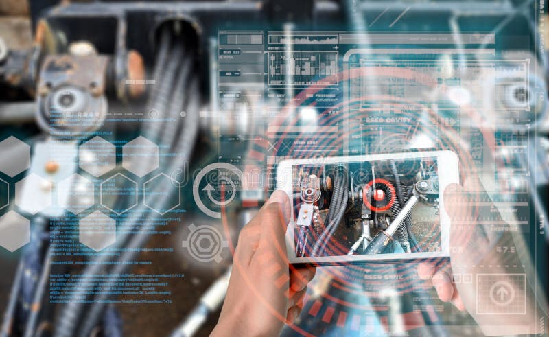 Smart Device Augmented Reality VR Virtual Overlay Stock Afbeelding ...