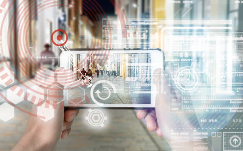 Smart Device Augmented Reality VR Virtual Overlay Stock Photo - Image ...