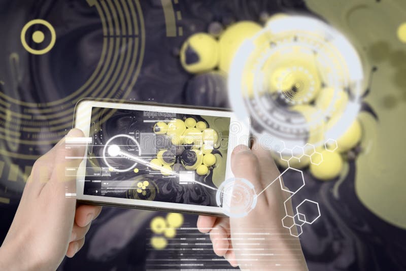 Smart Device Augmented Reality VR Virtual Overlay Stock Image - Image ...