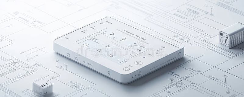 Smart Device Blueprint Representing Innovative Technology Home Design ...