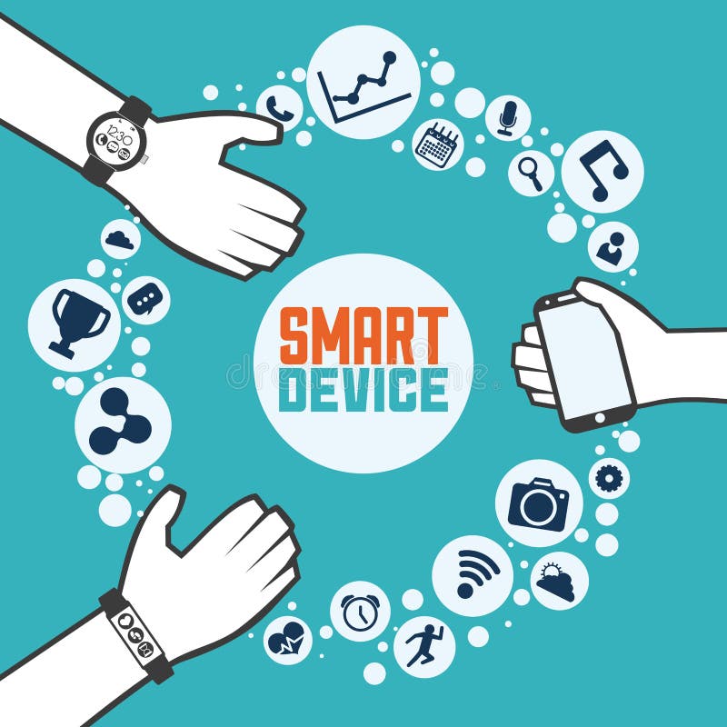 Smart device stock vector. Illustration of date, microphone - 49523726