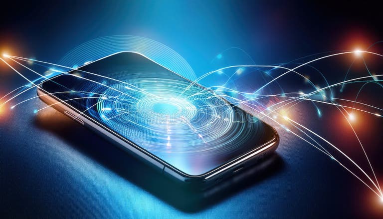 Smart Device Showcasing Innovative Technology with Dynamic Light ...