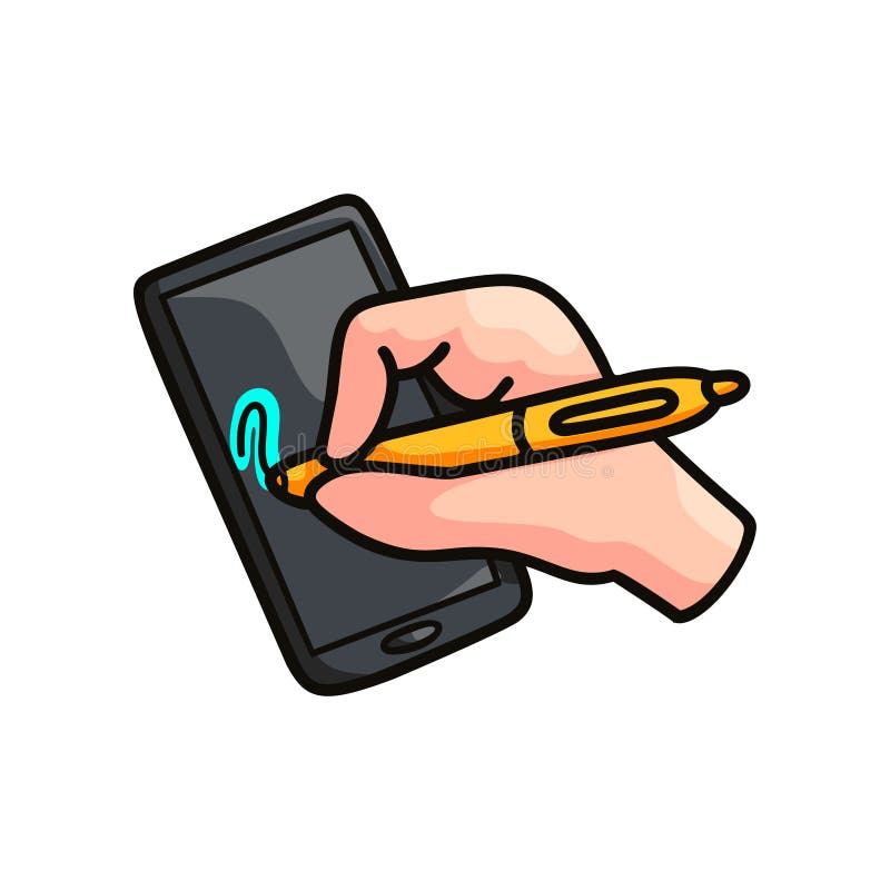 Smart pen stock vector. Illustration of pencil, laugh - 7586851