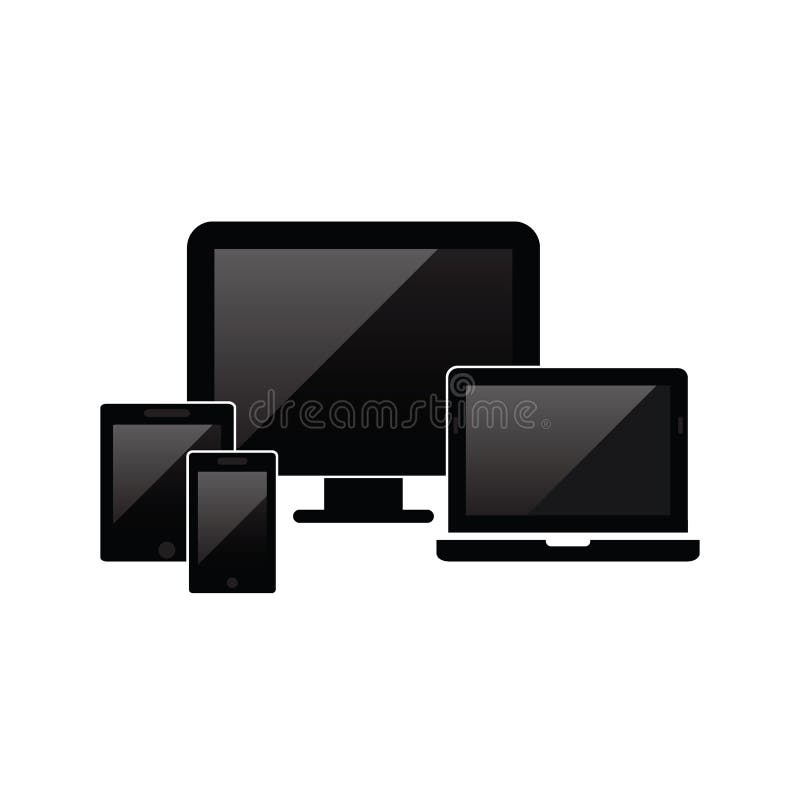 Smart Devices Icon. Phone Icon, Tablet, Laptop Icon, Computer Screen ...