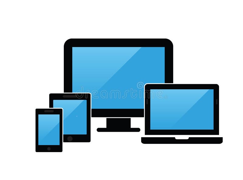 Smart Devices Icon. Phone Icon, Tablet, Laptop Icon, Computer Screen ...