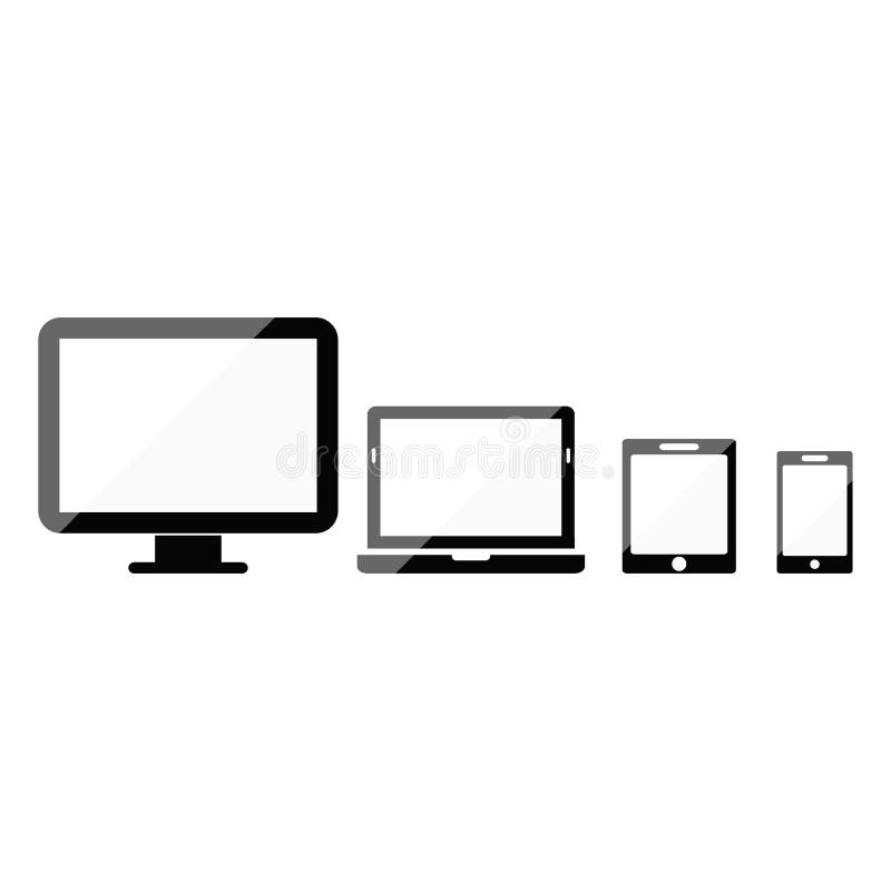 Smart Devices Icon. Phone Icon, Tablet, Laptop Icon, Computer Screen ...