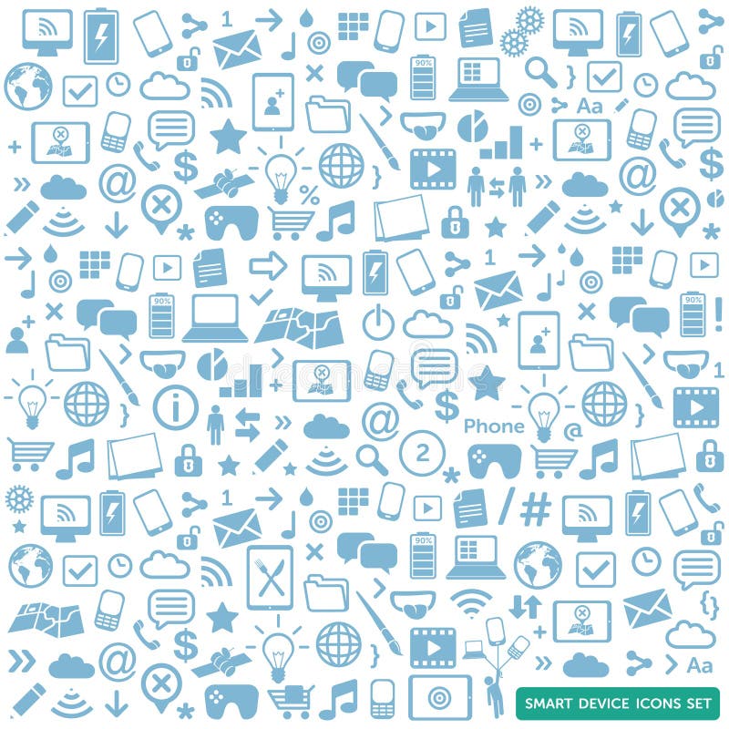 Smart devices icons set stock illustration. Illustration of basic ...