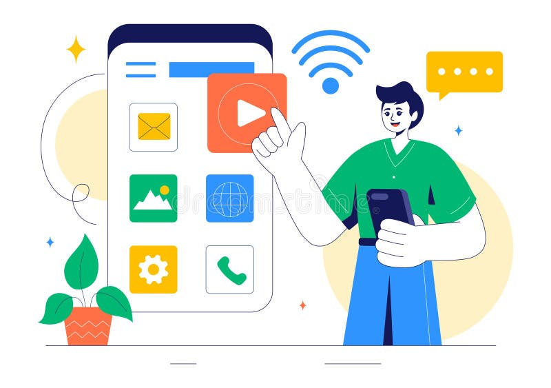 Smart Devices Vector Illustration Featuring Internet Technology Devices ...