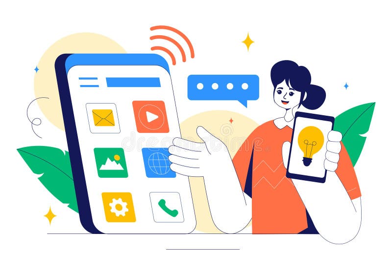 Smart Devices Vector Illustration Featuring Internet Technology Devices ...