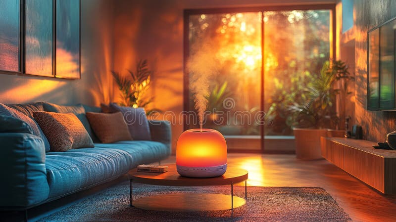 Modern Aromatherapy Diffuser Creating Calming Atmosphere Cozy Living ...