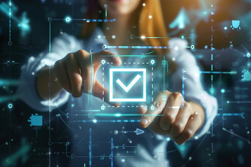 Smart digital checklist stock image. Image of choice - 304728071