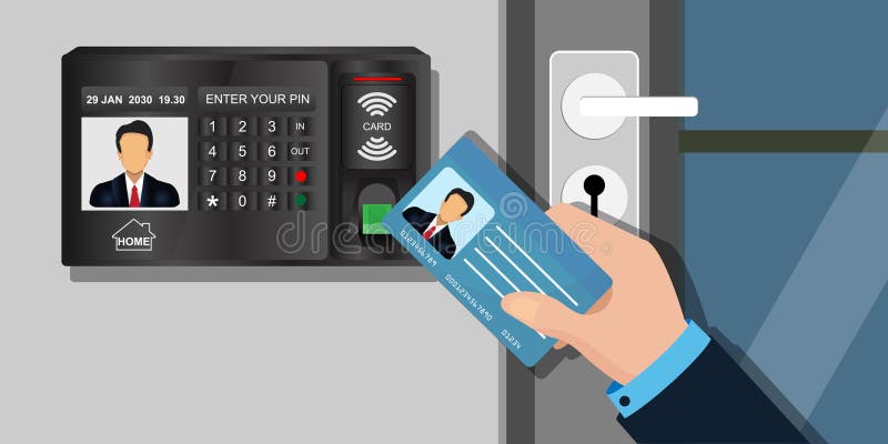 Smart digital door lock stock vector. Illustration of apartment - 327159914