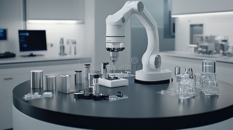 In a Smart Digital Factory, a Robotic Arm Skillfully Crafts Advanced ...