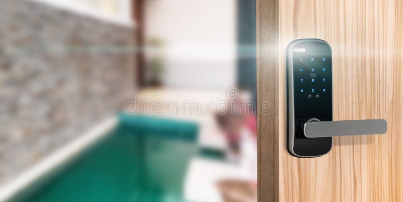 Smart Digital Door Lock Security Stock Photo - Image of interior ...