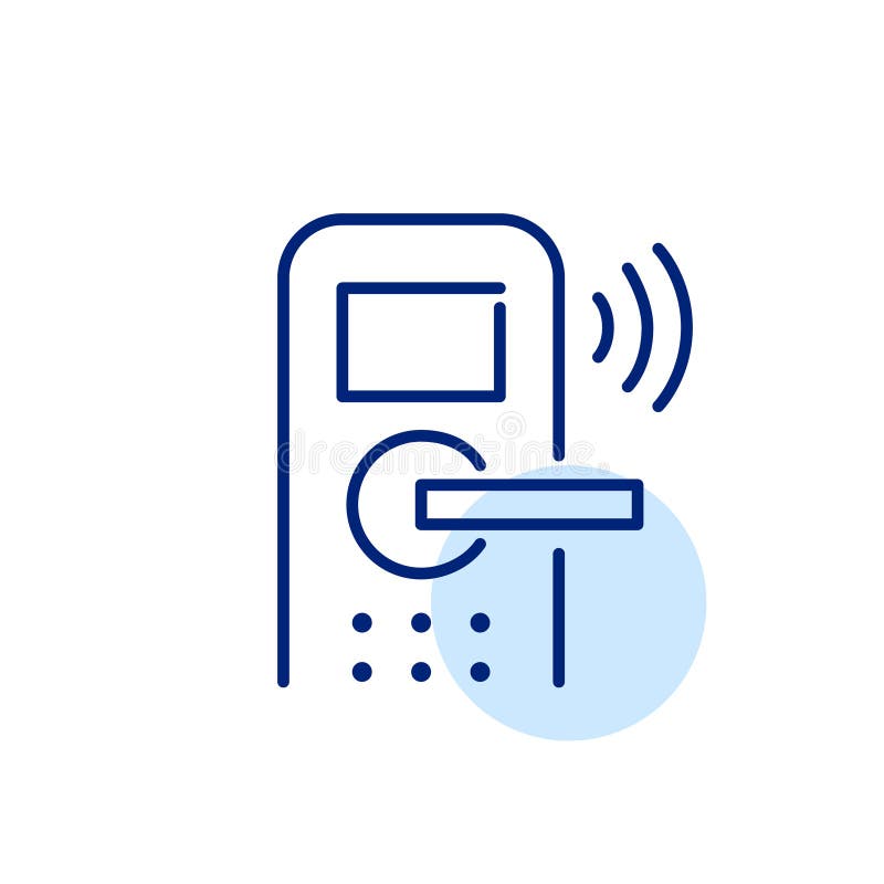 Smart Digital Lock with Wireless Access. Pixel Perfect, Editable Stroke ...