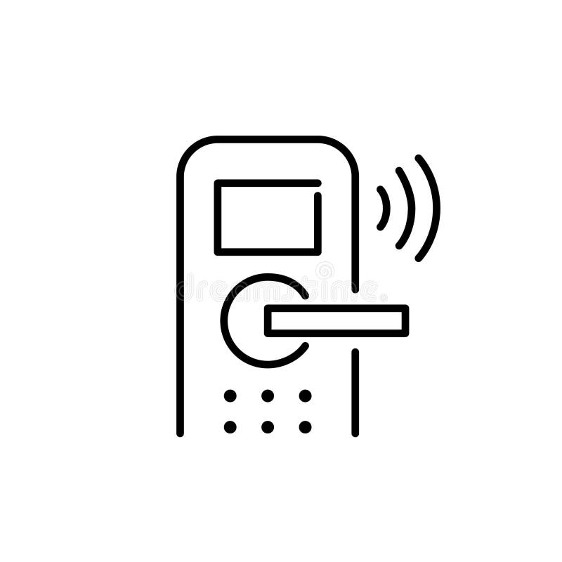 Smart Digital Lock with Wireless Access. Pixel Perfect Icon Stock ...