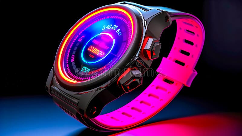 Smart Digital Wrist Watch Neon Led Light Feito Com Luzes Generosas ...