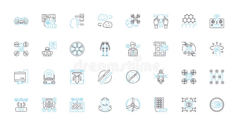 Smart Dispatch Linear Icons Set. Efficiency, Automation, Optimization, Speed, Coordination, Real ...