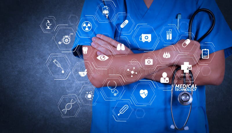 Smart doctor stock image. Image of stethoscope, touch - 117257539