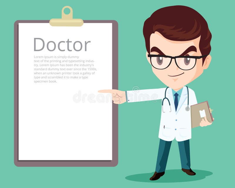 Smart Doctor Presenting in Various Action Stock Vector - Illustration ...