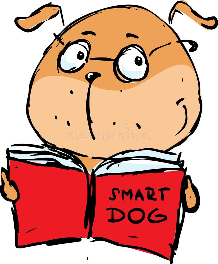 Smart Dog Reading Book - Vector Illustration Stock Vector ...