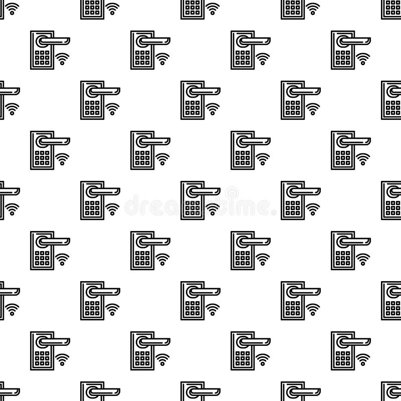 Smart Door Lock Pattern Seamless Stock Vector - Illustration of lock ...