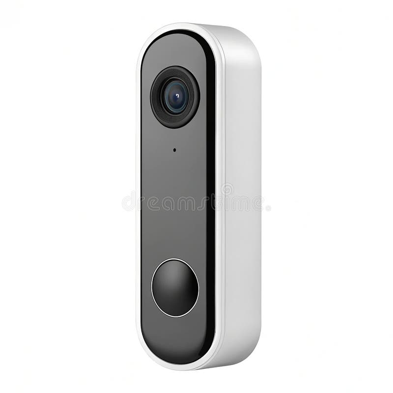 Smart Doorbell Camera on White Background Stock Illustration ...
