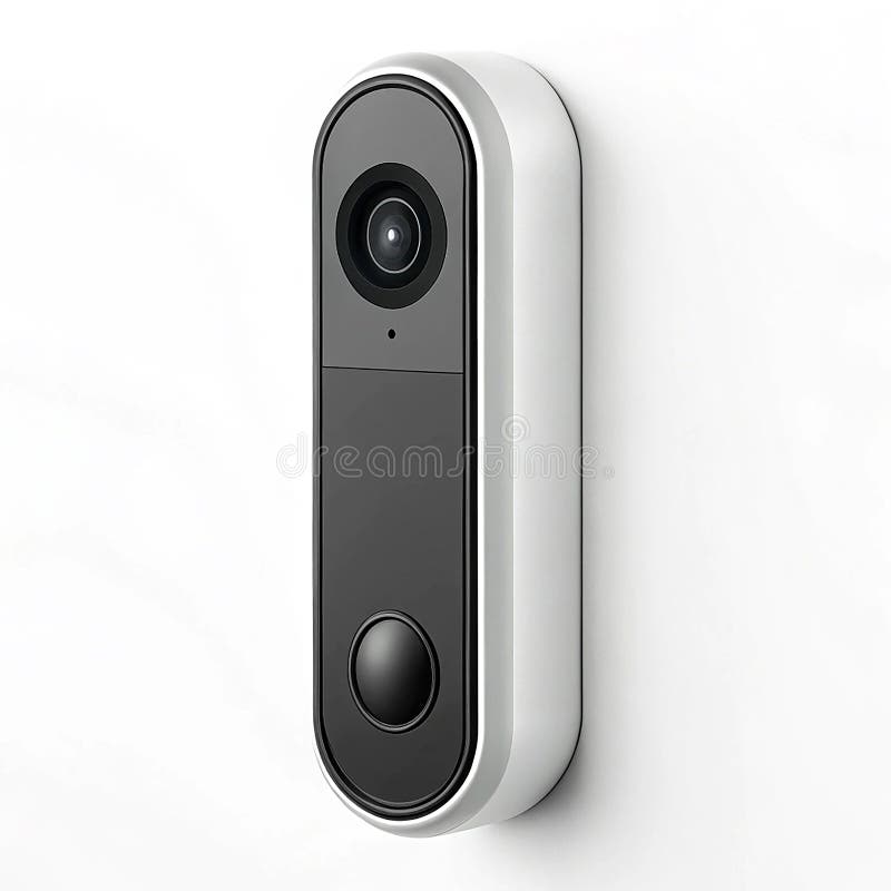 Smart Doorbell Camera on White Background Stock Illustration ...