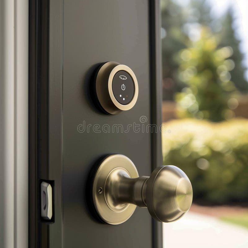 A Smart doorlock stock image. Image of doorlock, authentication - 312669405