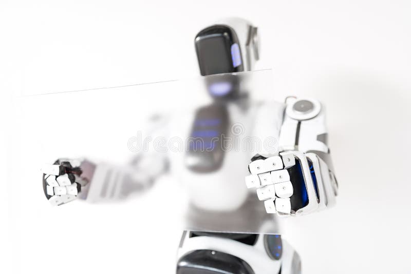 Smart Droid is Laboring with Concentration Stock Image - Image of ...