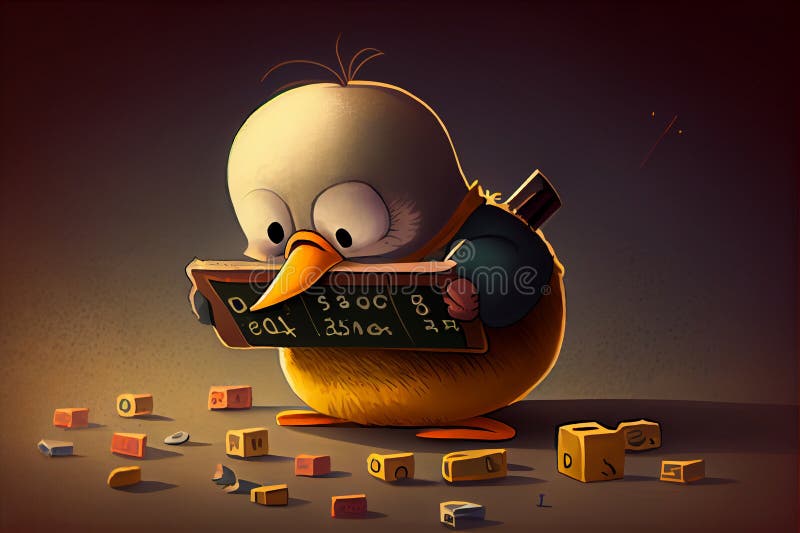 Smart Duck Doing Homework. AI Generated Stock Illustration ...
