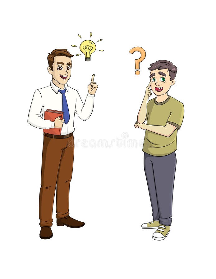 Smart and dumb guy stock vector. Illustration of idiot - 216262695