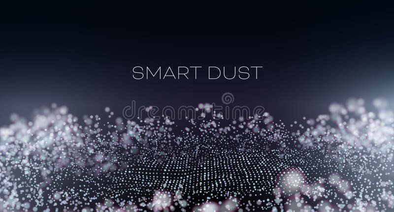 Smart Dust Abstract Vector Background. Particles with Aberration and ...