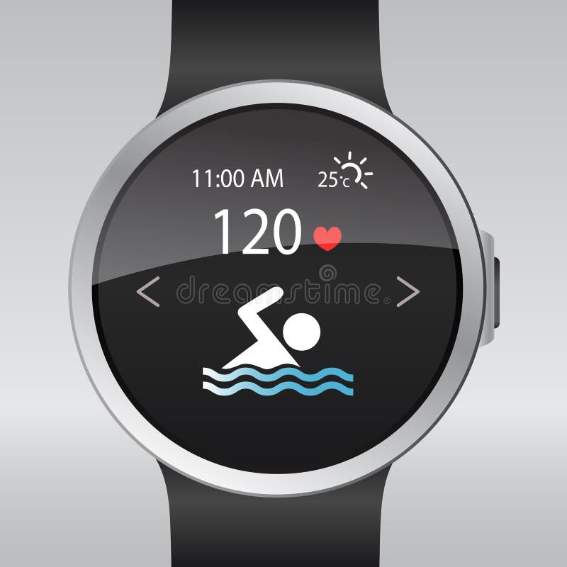 Smart Electronic Intelligence Watch.Vector Illustration Stock ...