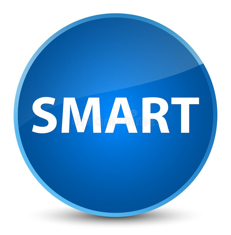 Smart Elegant Blue Round Button Stock Illustration - Illustration of ...