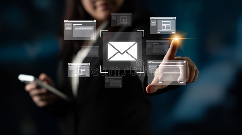 Smart Email System for Professional Productivity Latch Stock Illustration - Illustration of icon ...