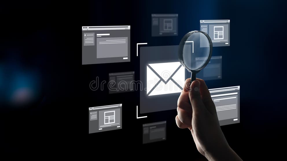 Smart Email System for Professional Productivity Latch Stock Illustration - Illustration of send ...