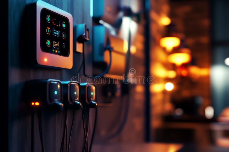 Smart Energy Distributor Illuminated Modern Living Space Devices ...