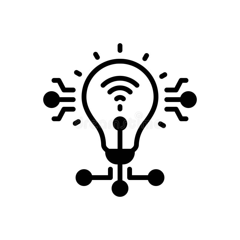 Black Solid Icon for Smart Energy, Smart and Creative Stock ...