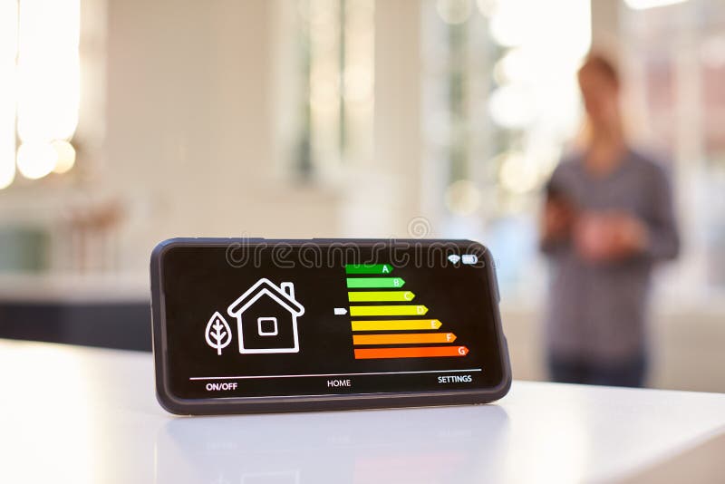 Smart Energy Meter in Kitchen Measuring Energy Efficiency with Figure ...
