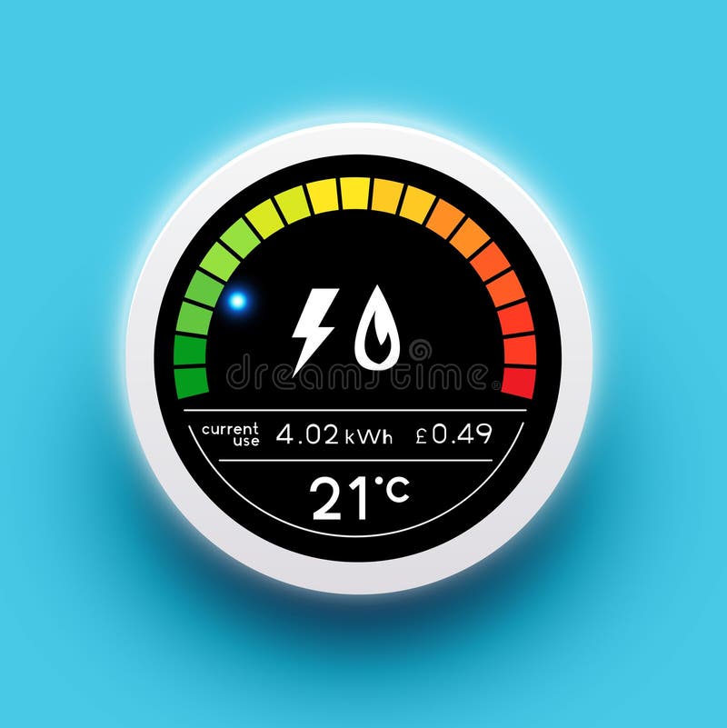 Smart Energy Wall Meter stock vector. Illustration of touchscreen ...