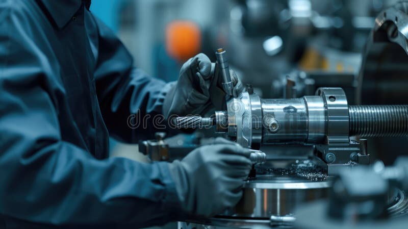 Smart Engineer Checking Machine in Factory while Wearing Safety Helmet ...