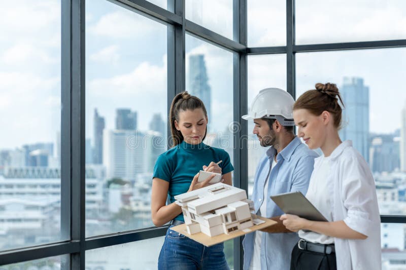 Smart Engineer Looking at Project Plan while Planning Building Material ...