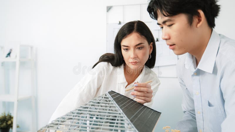 Smart Engineer Team Focusing on Checking the House Model Structure ...