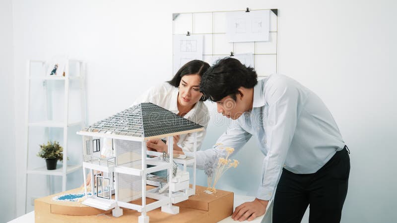 Smart Engineer Team Focusing on Checking the House Model Structure ...