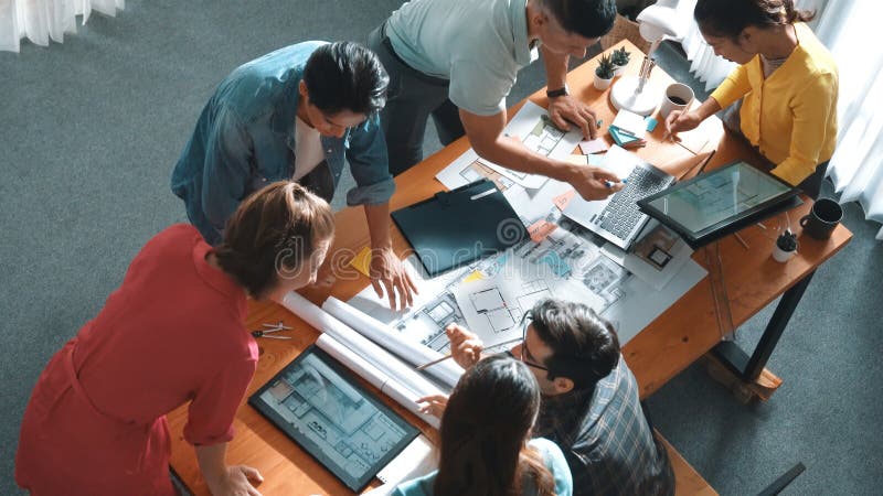 Smart Engineer Team Working Together To Plan Building Construction ...